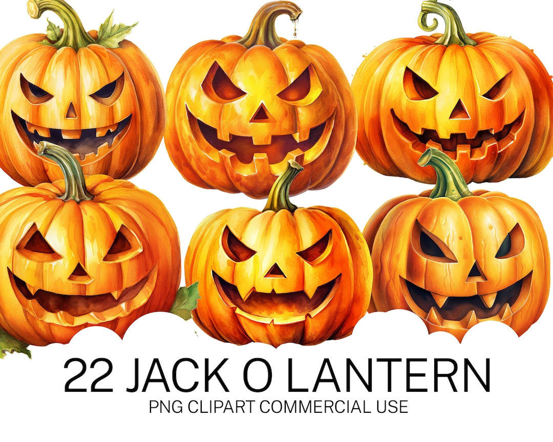 22 Jack O Lantern Set Clipart, PNG Bundle, High-quality Transparent PNG ...