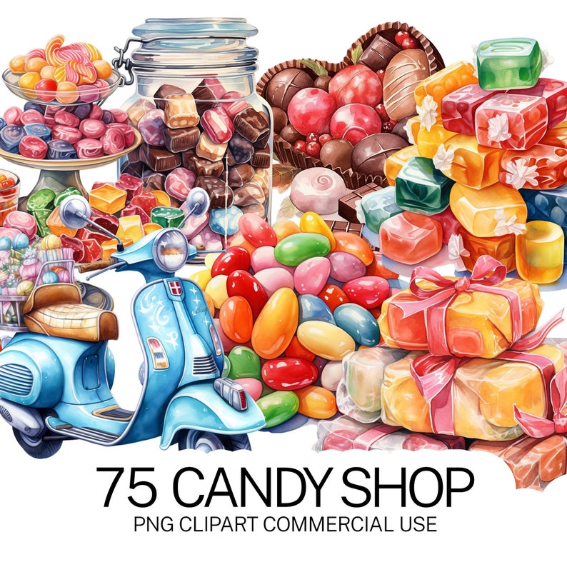 75 Candy Shop Bundle, Candies PNG Bundle, High-quality Transparent PNG ...