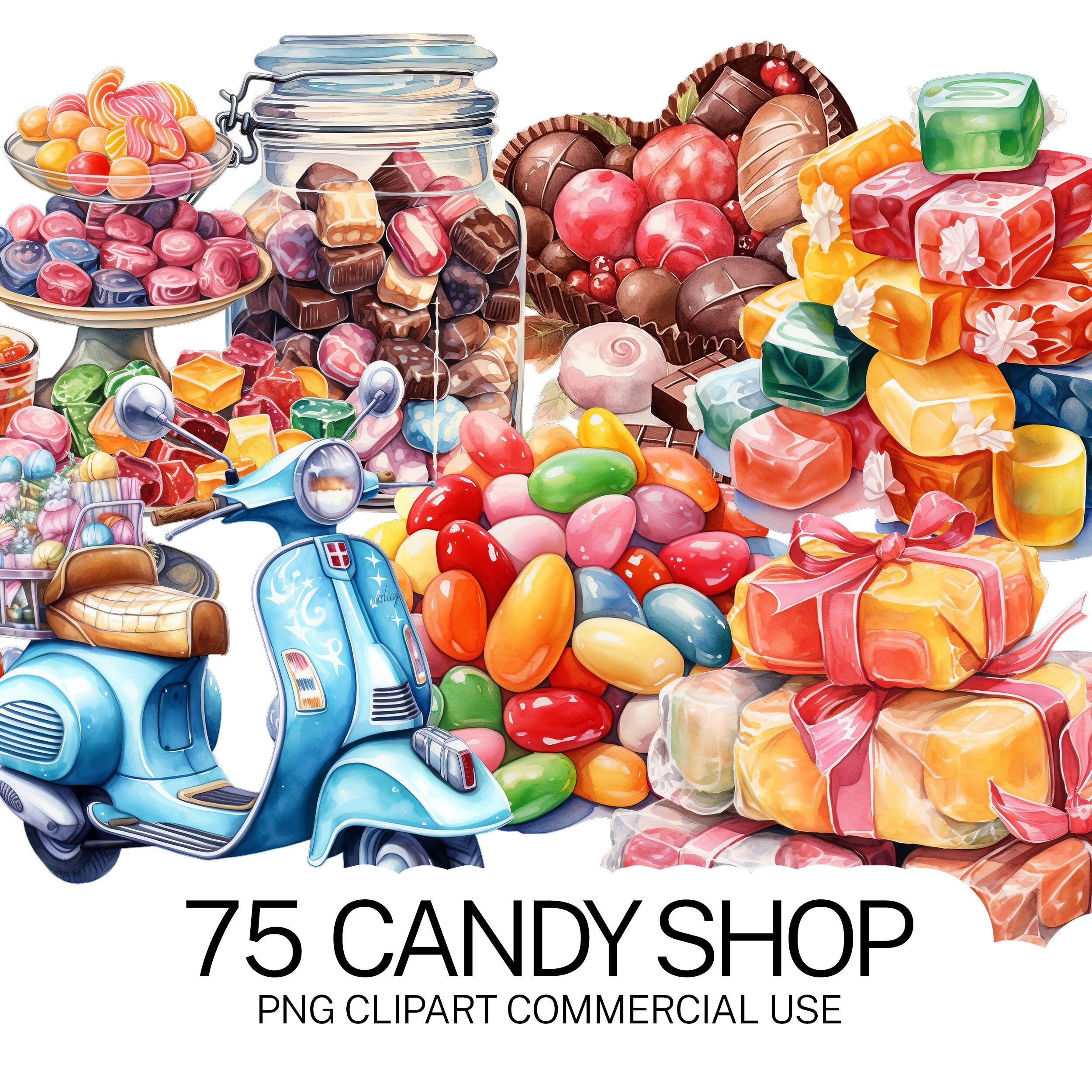 75 Candy Shop Bundle, Candies PNG Bundle, High-quality Transparent PNG ...