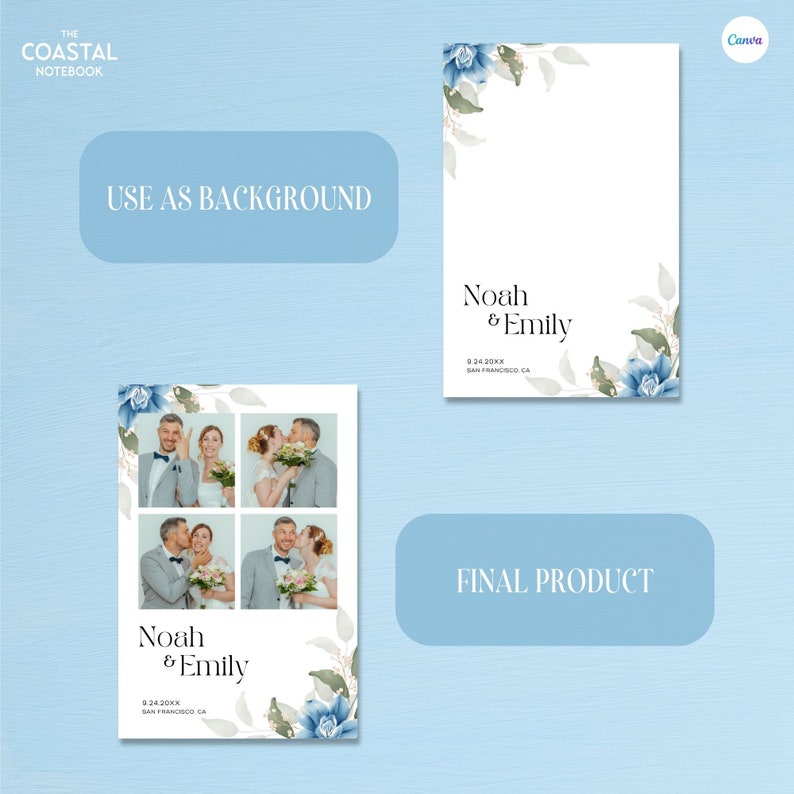 Minimalist Photo Booth Cards Template, Watercolor, Photobooth Strip ...