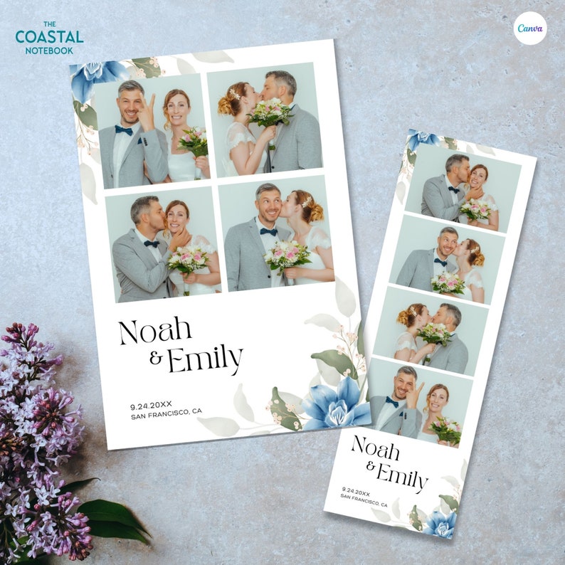 Minimalist Photo Booth Cards Template, Watercolor, Photobooth Strip ...