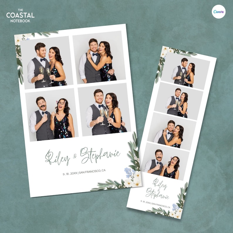 Minimalist Photo Booth Strip Canva Template Watercolor Photo Booth ...