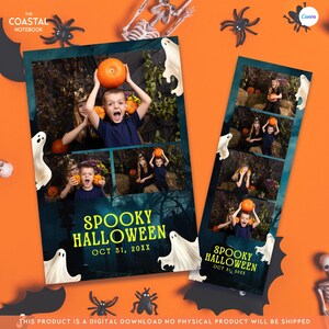 Spooky Ghost Haunted Photo Booth Strip Template Scary Photo Booth Frame ...