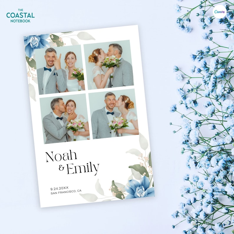 Minimalist Photo Booth Cards Template, Watercolor, Photobooth Strip ...