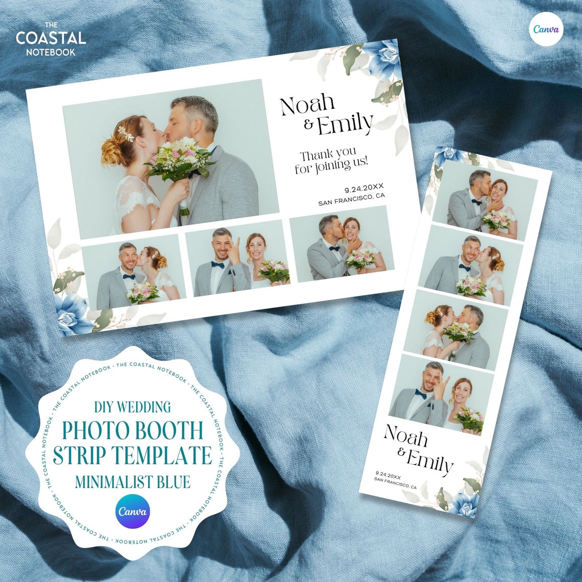 Minimalist Photo Booth Cards Template, Watercolor, Photobooth Strip ...