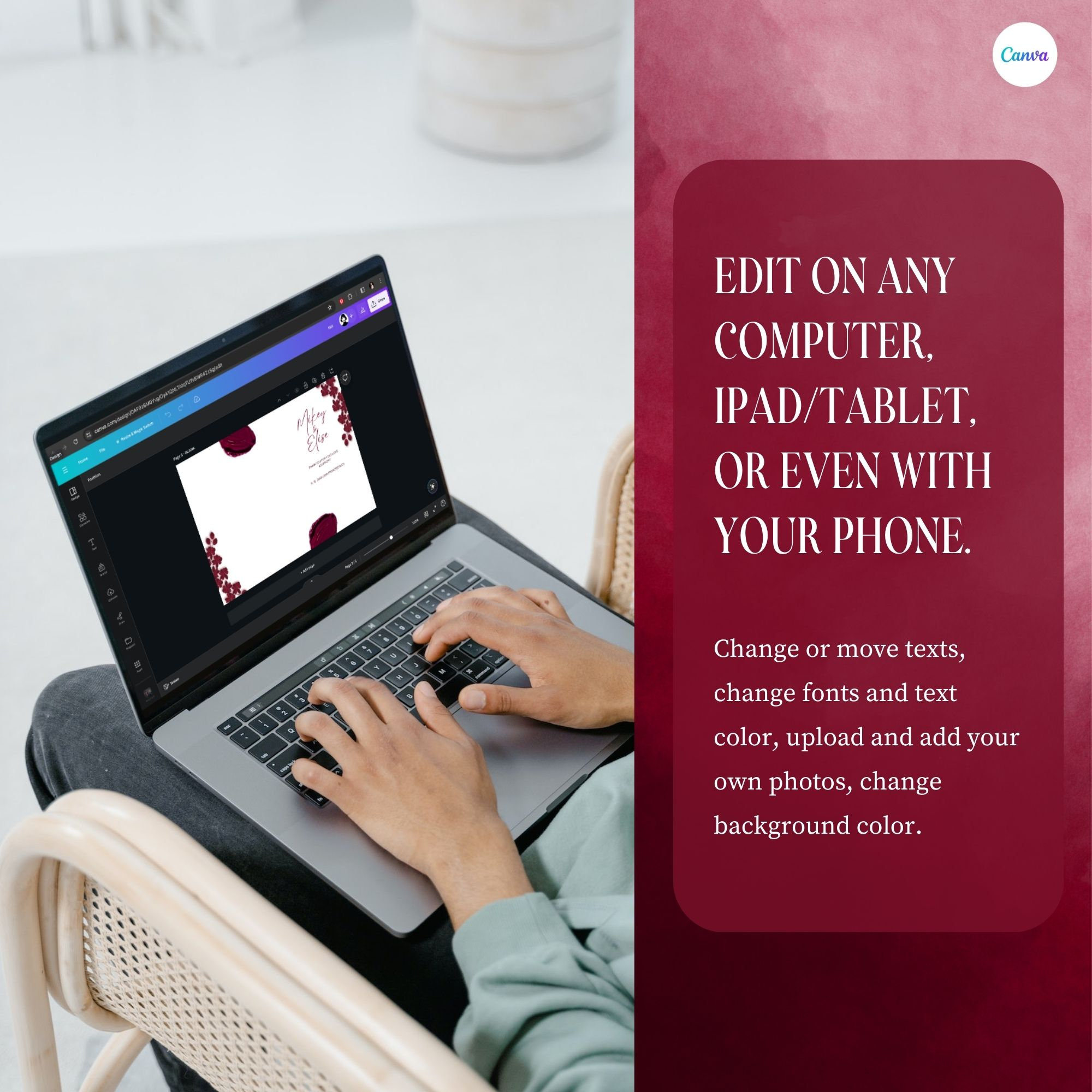 Wine Red Photo Booth Strip Template, Wedding Photo Booth Template ...