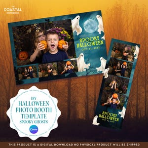Spooky Ghost Haunted Photo Booth Strip Template Scary Photo Booth Frame ...