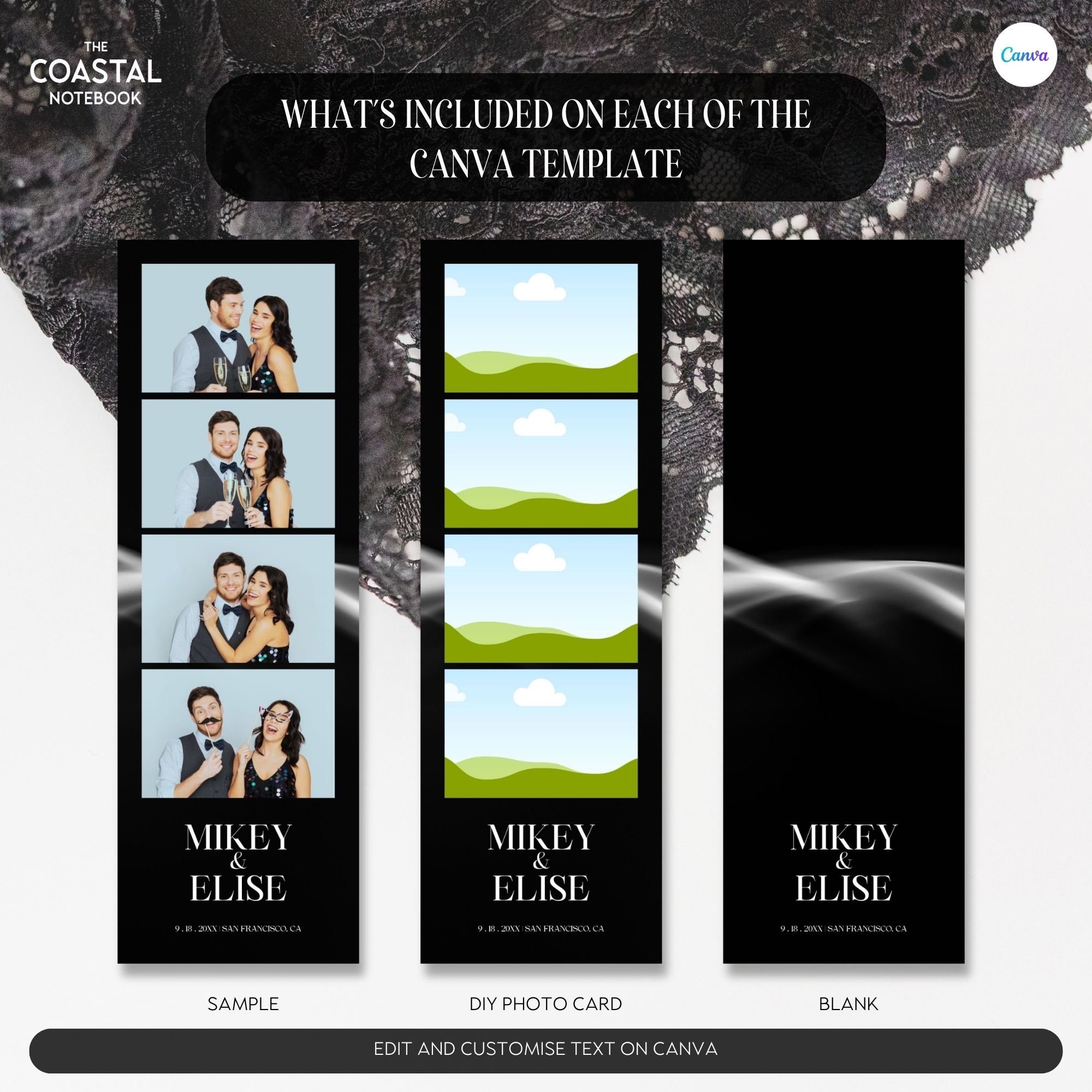 Minimalist Photo Booth Strip Template Elegant Photo Booth Frame Overlay ...