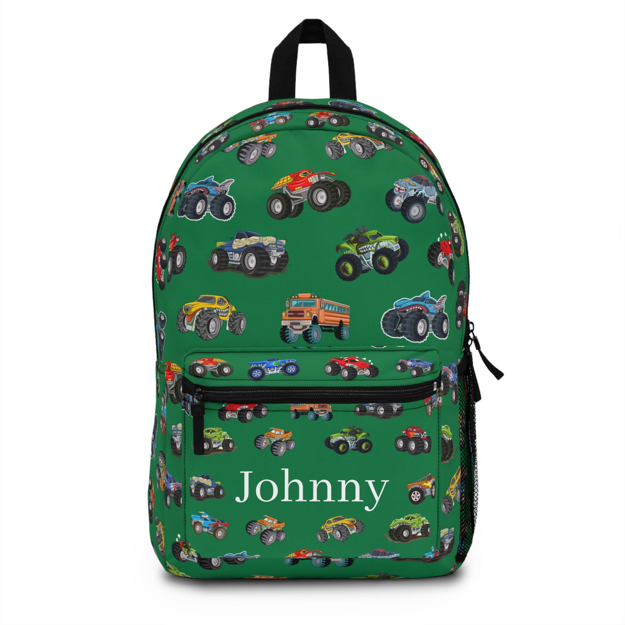 Monster Trucks Backpack, Back to School, Kids Backpack W/ Optional ...