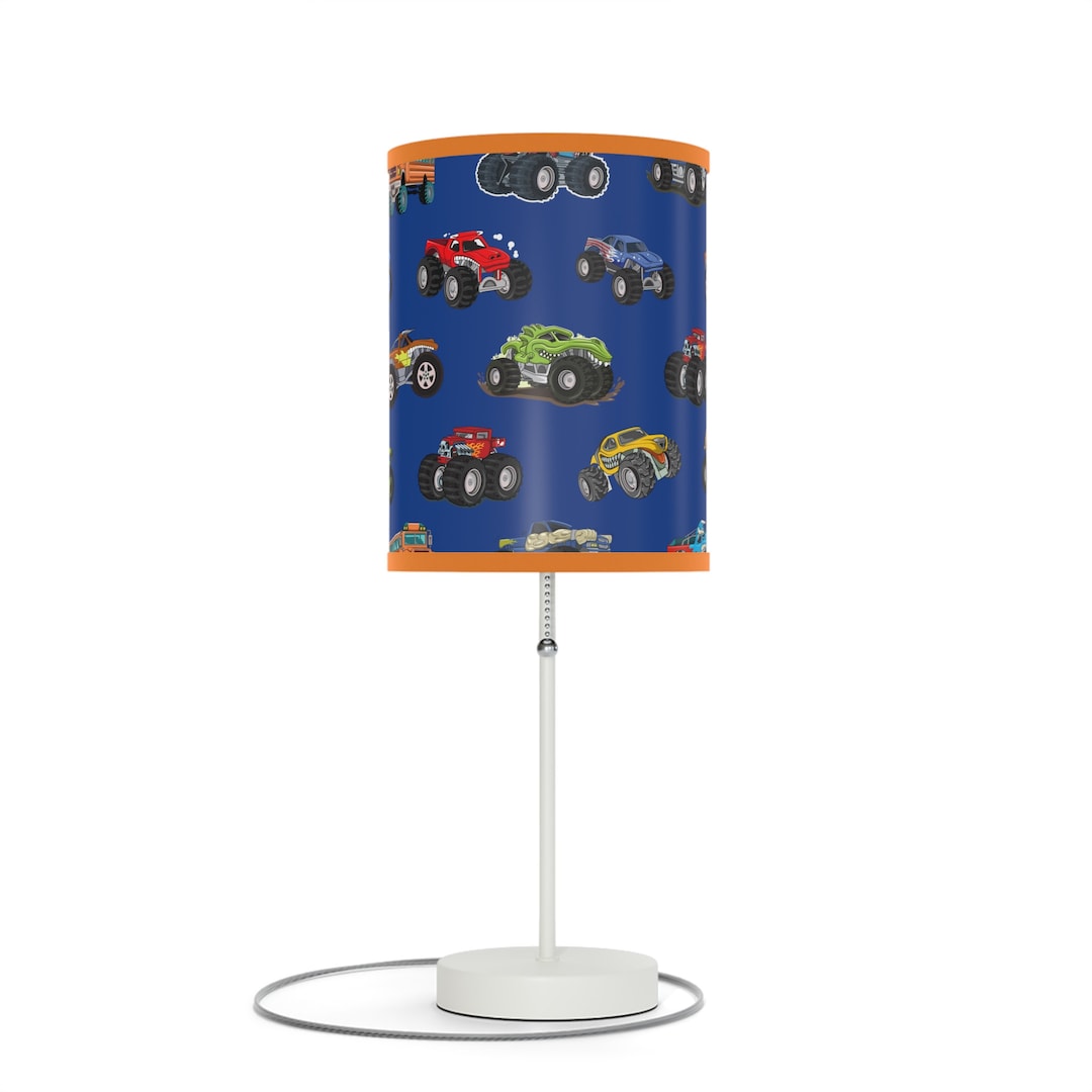 Monster Trucks Lamp, USCA Plug, Kids Bedroom Decor, Kids Playroom Decor ...