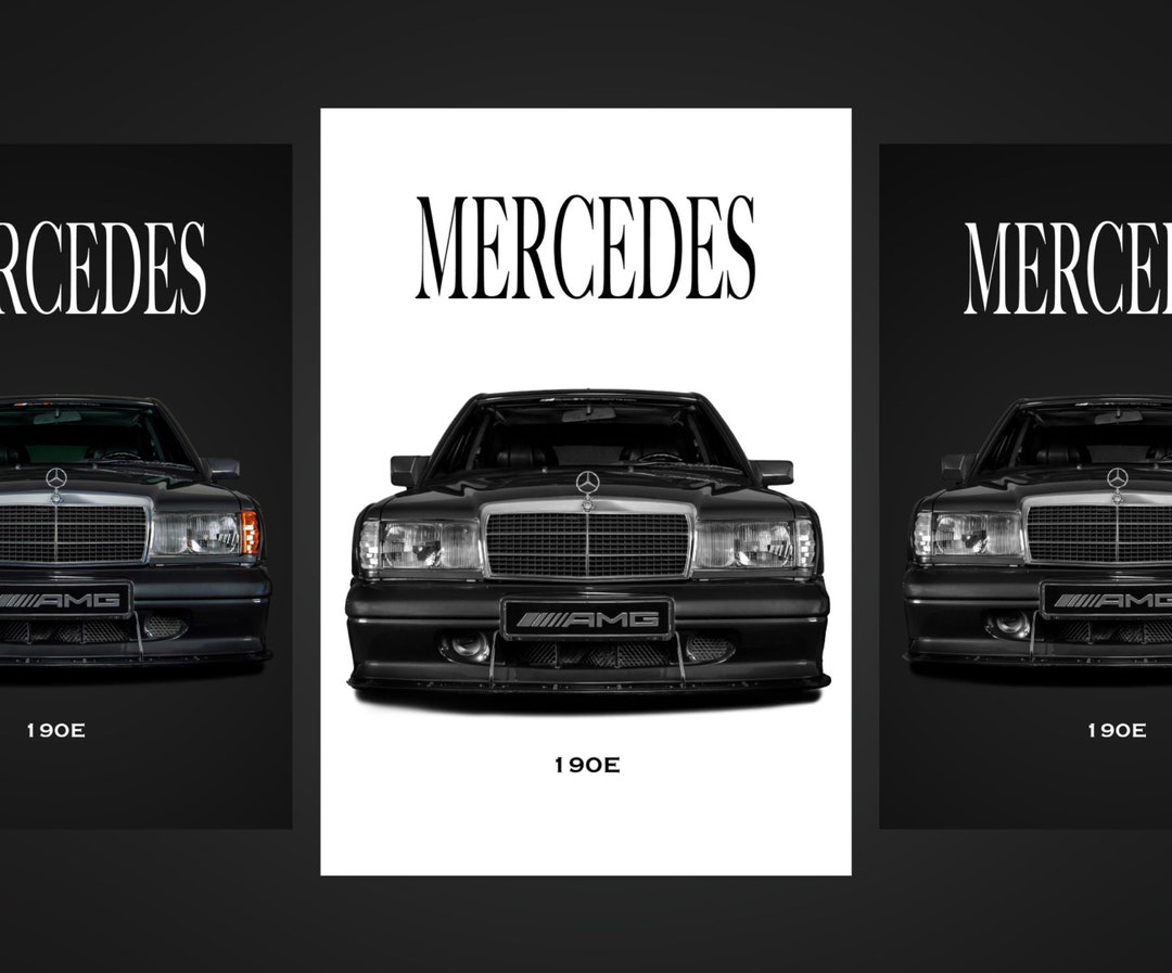 Mercedes 190E Poster Mercedes Poster for Car Enthusiast High - Etsy