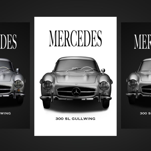 Mercedes 300sl Gullwing Poster - Etsy