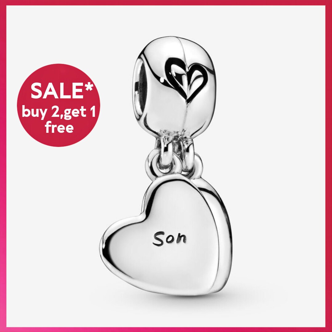 Mother & Son Heart Split Dangle Charm,sliver Bracelet Charms,charms for ...