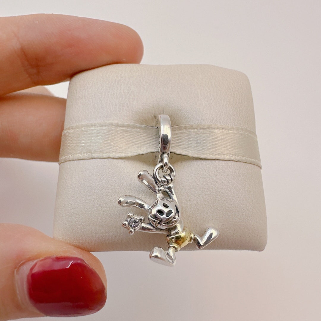 100th Anniversary Oswald Lab-grown Diamond Dangle Charm,sliver Bracelet ...