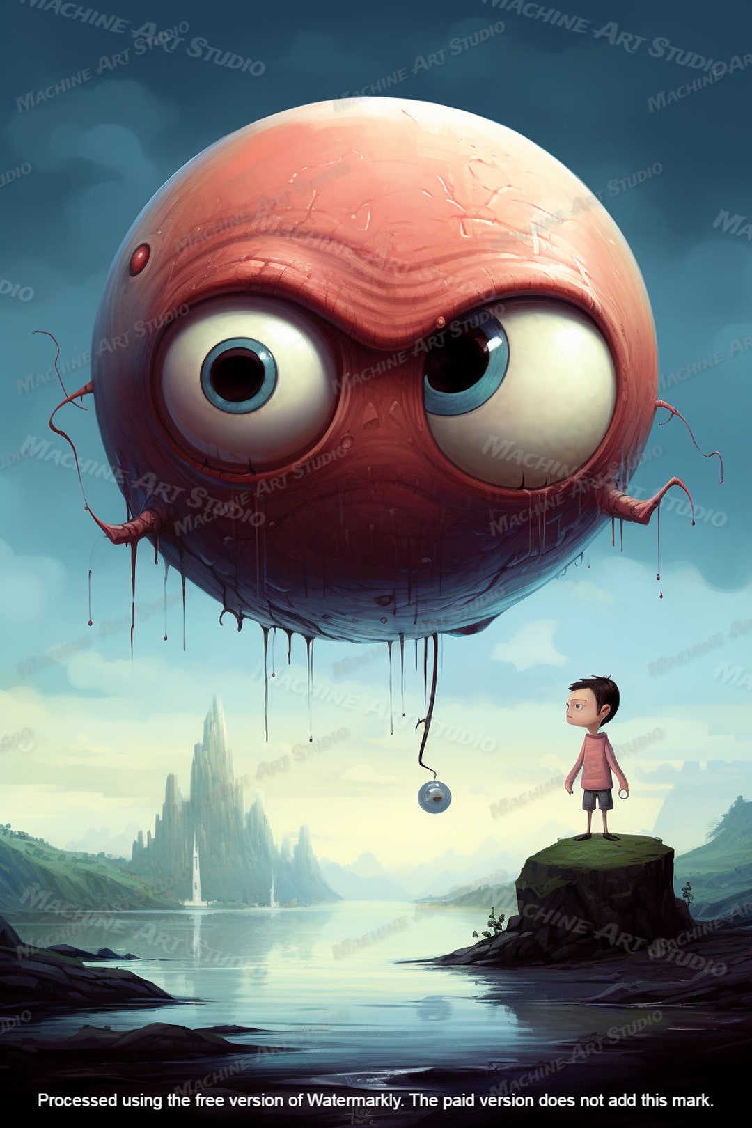 Lowbrow Art Print: Surreal Boy and Monster (digital Download) - Etsy