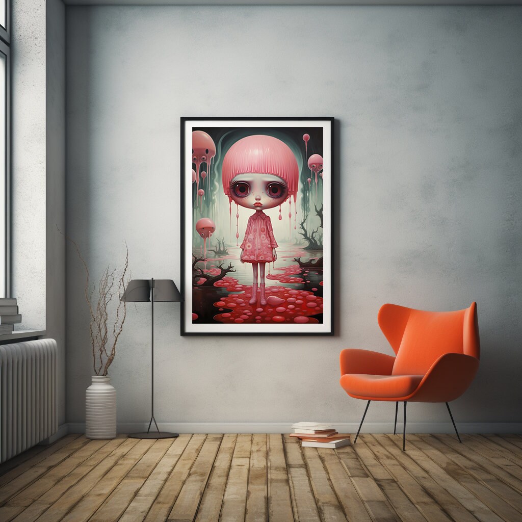 Dripping Pink- Printable, Nursery, Limited Edition, Lowbrow Art, Pop ...