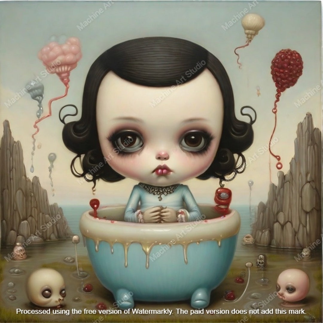 Tub O Fun - Limited Edition, Lowbrow Art, Weird Art, Pop Surrealism, Strange Art, Wall Art ...