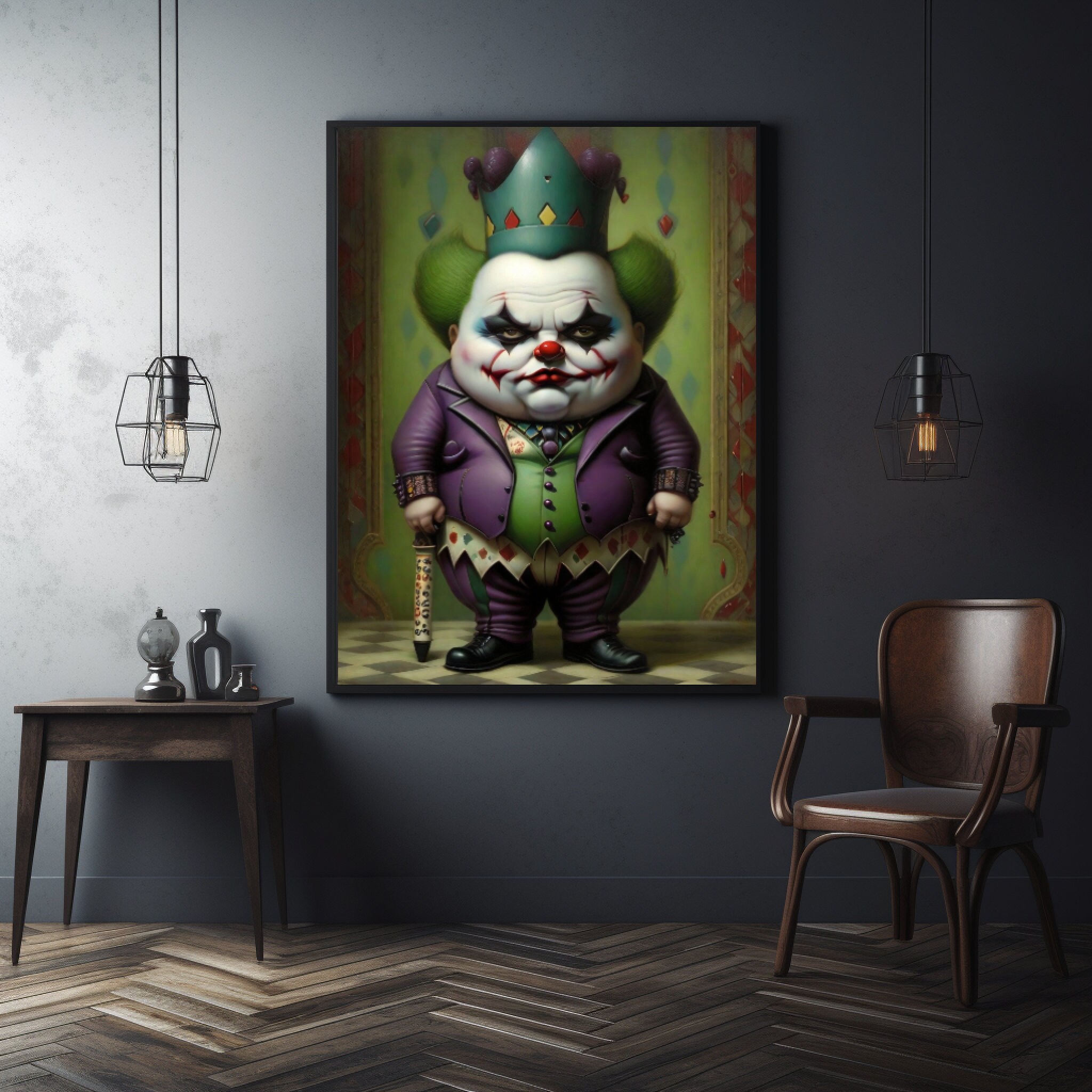 Purple Jester Art Print: Lowbrow Pop Surrealism (digital Download) - Etsy