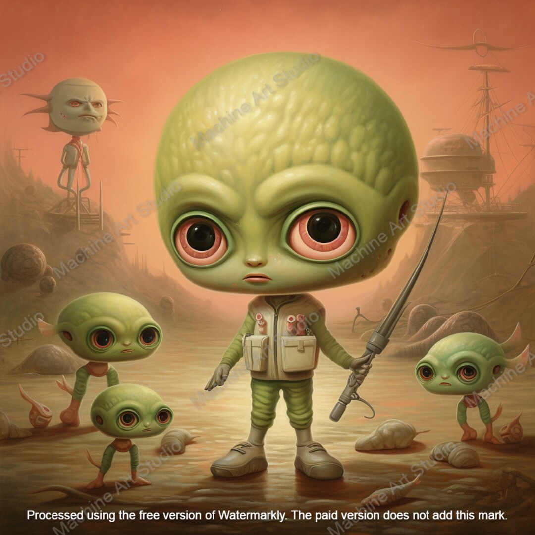 A Day at the Pond- Aliens Series, PRINTABLE - Limited Edition, Nursery ...