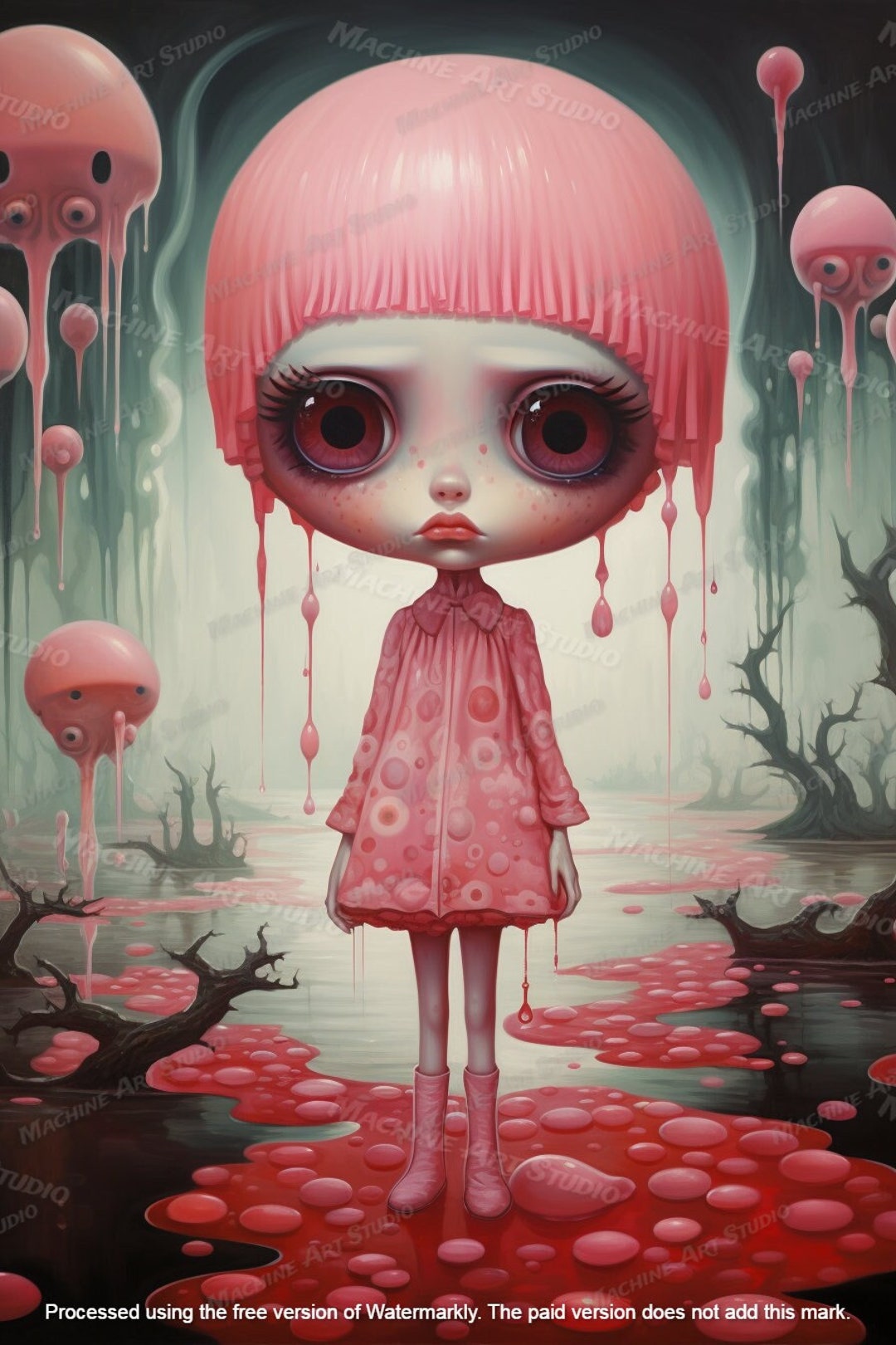 Dripping Pink- Printable, Nursery, Limited Edition, Lowbrow Art, Pop ...