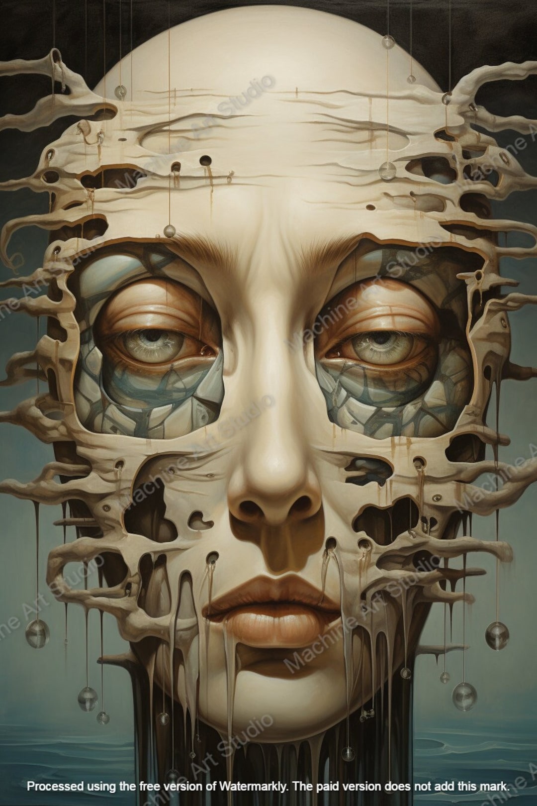 Skin Deep AI Art Print: Pop Surrealism Face (digital Download) - Etsy