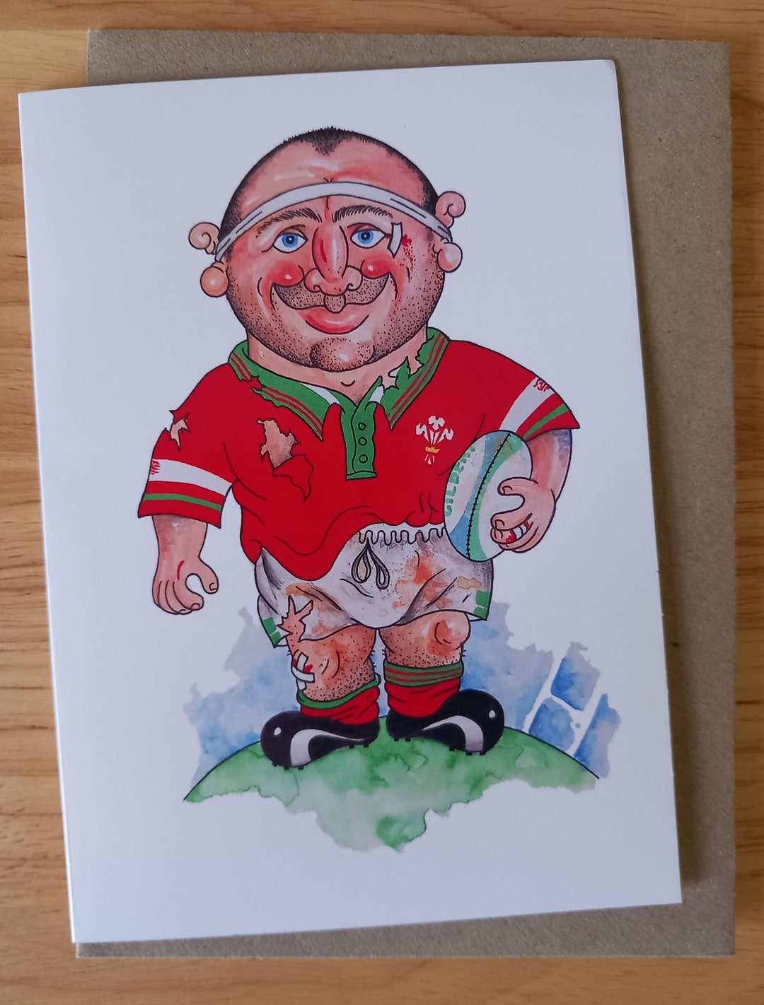 Man of the Match Greeting Card Welsh Rugby Player Character - Etsy