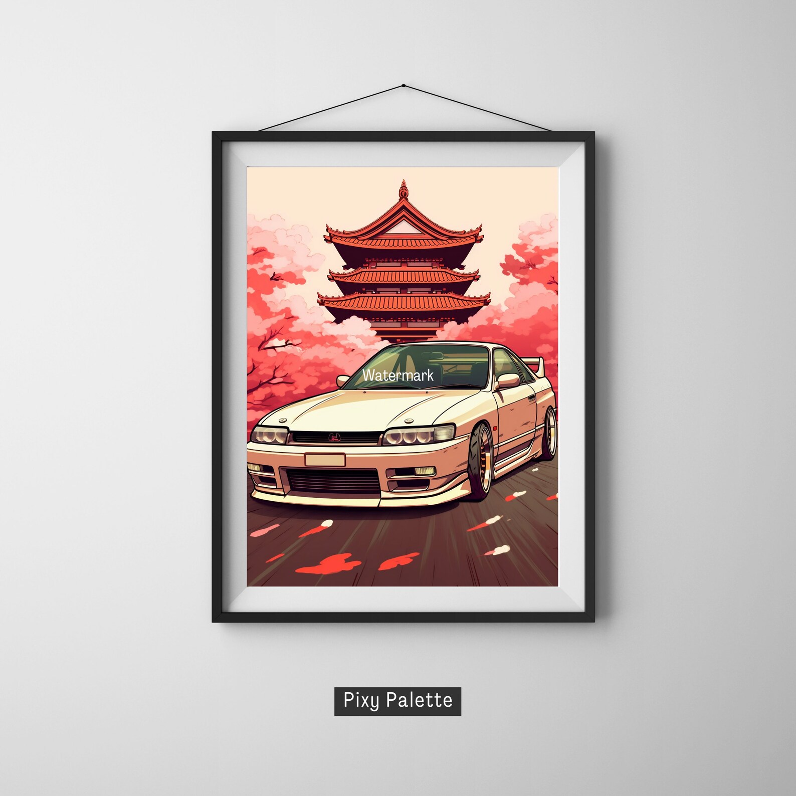 Nissan Silvia S14 Car Digital Art JDM Poster Kids Boys Room Decor Drift ...