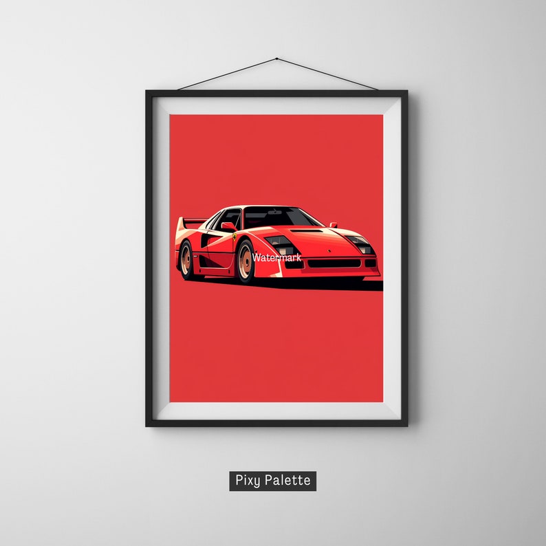 Ferrari Digital Art Car Poster Kids Boys Room Decor - Etsy