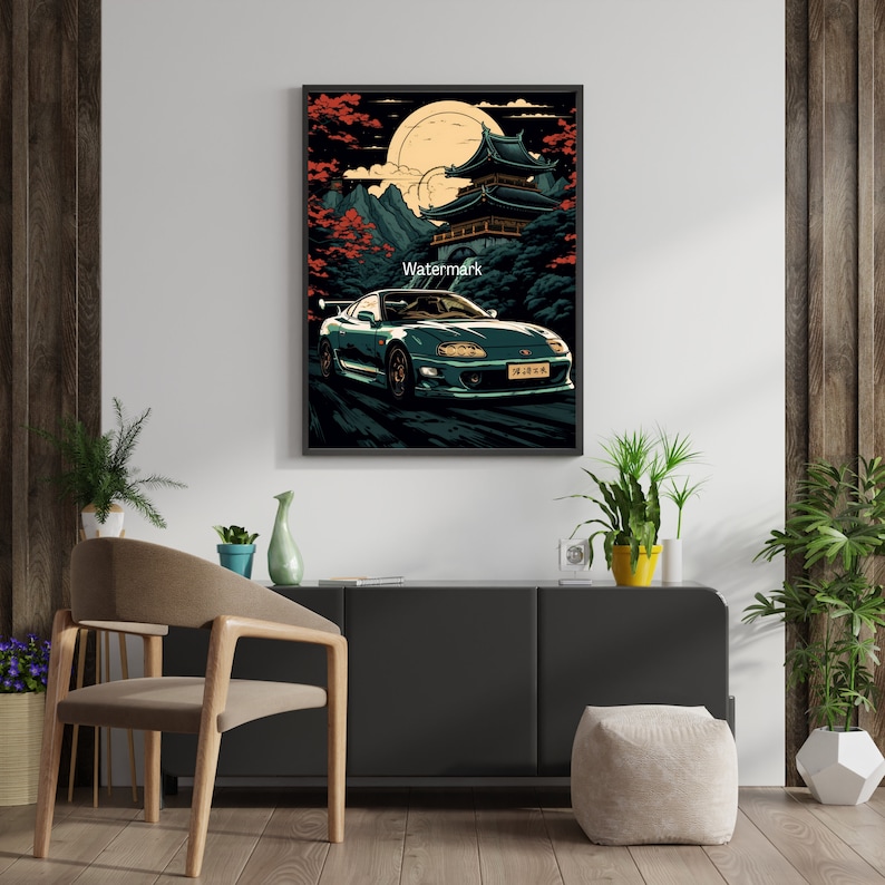 Toyota Supra Mk4 Digital Art | JDM Poster | Kids Boys Room Decor ...