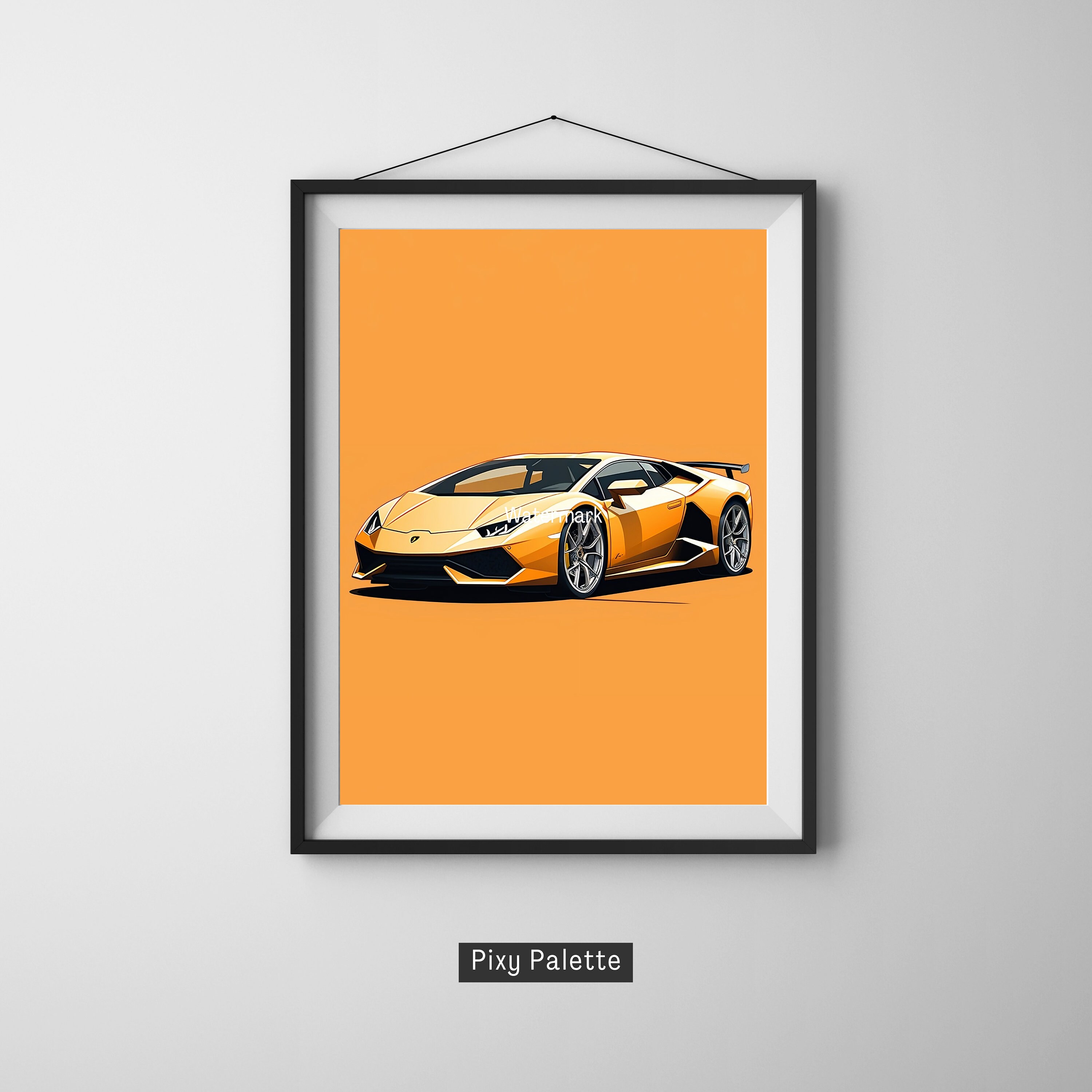 Lamborghini Digital Art Car Poster Kids Boys Room Decor Lamborghini Wallpaper Racing Art Fast ...