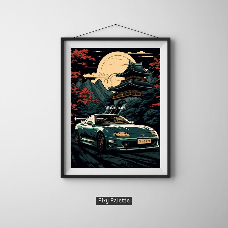 Toyota Supra Mk4 Digital Art | JDM Poster | Kids Boys Room Decor ...