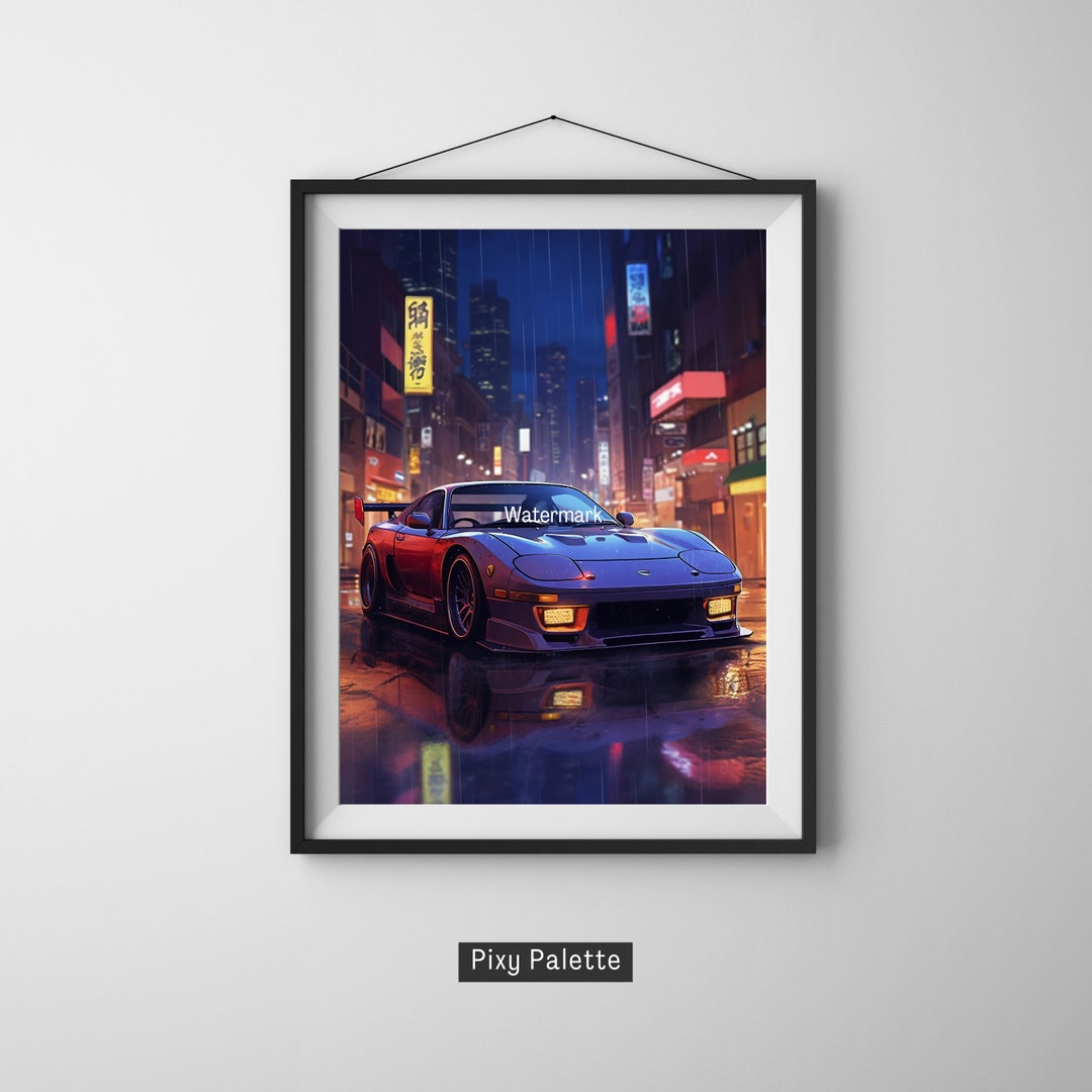 JDM Car Digital Art JDM Poster Kids Boys Room Decor Drift Wallpaper ...