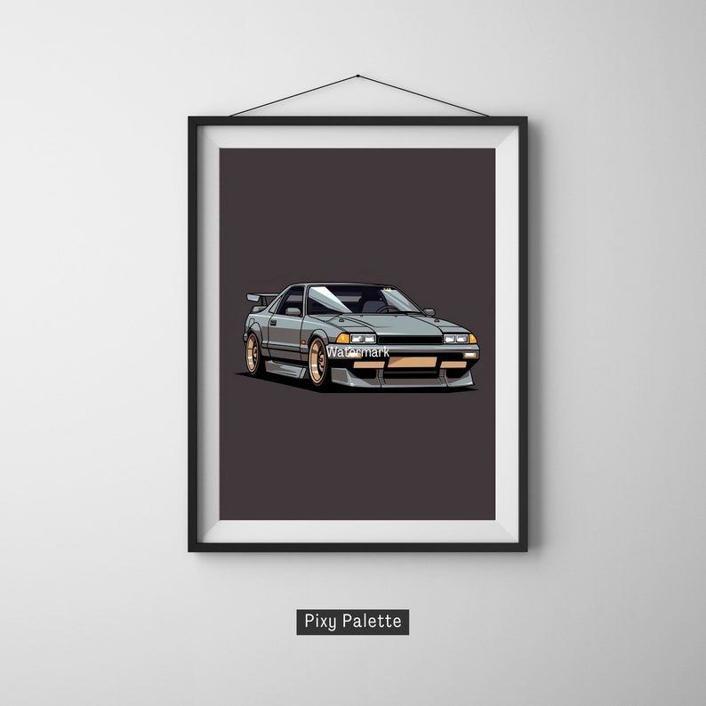 Nissan Silvia S13 Digital Art JDM Poster Kids Boys Room Decor Drift ...