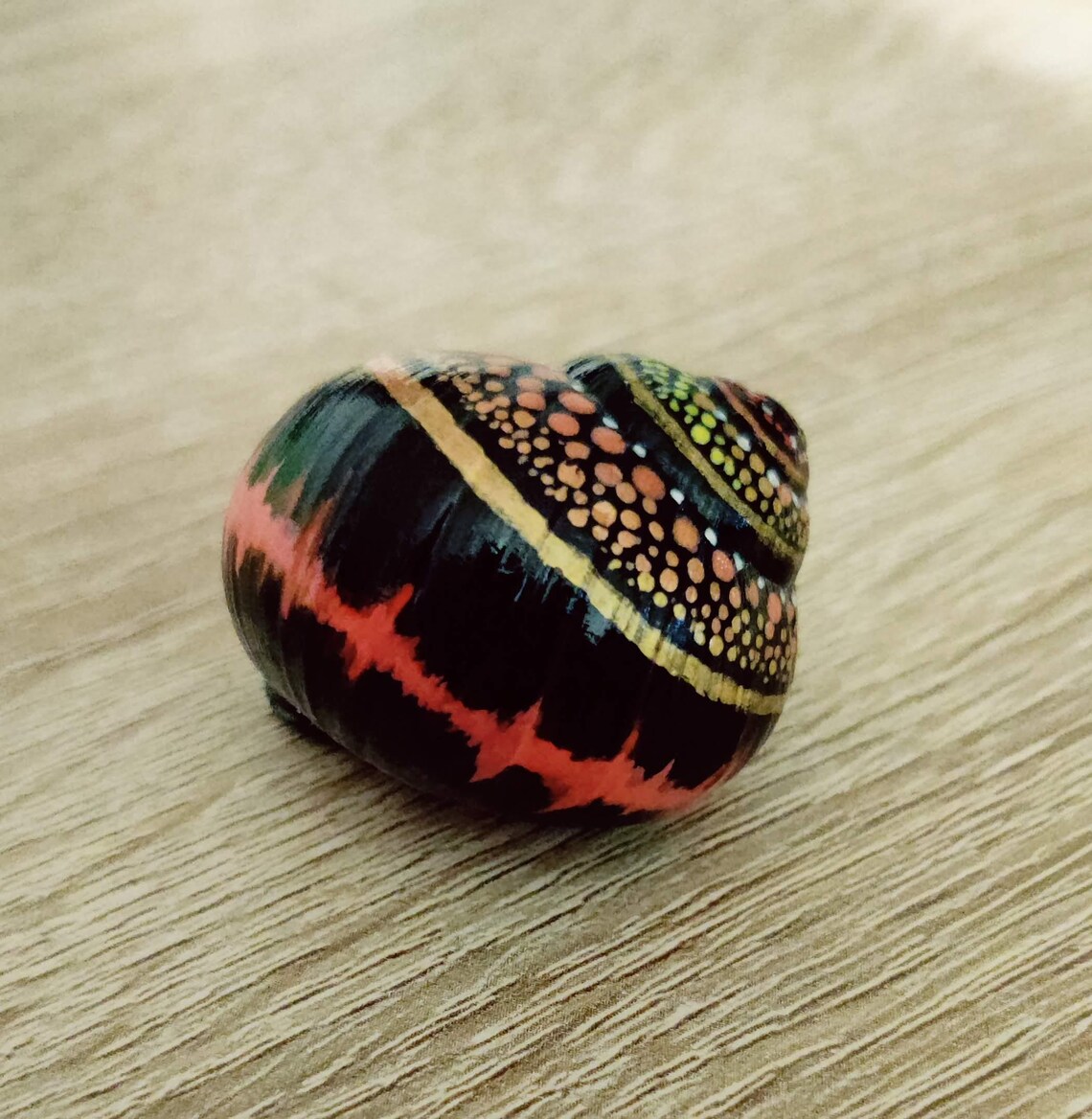Snail Shell in Red, Hand-painted Terrestrial Snail Shell (roman Snail ...