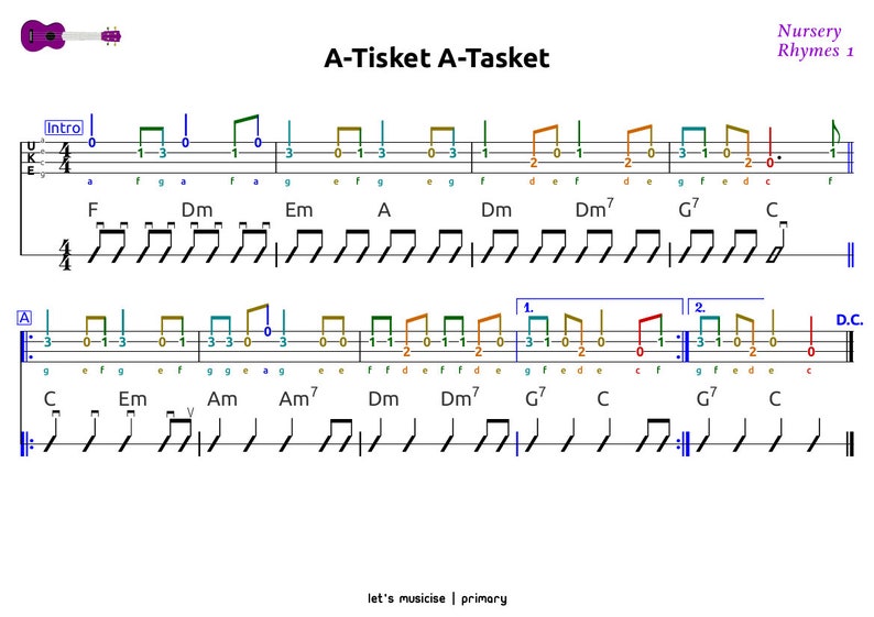Nursery Rhymes for Left-handed Ukulele Primary School Classroom or ...