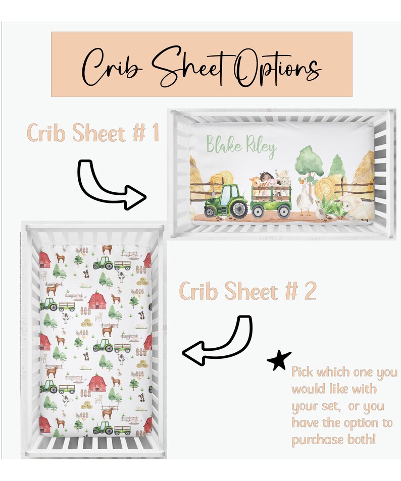 Mini Tractor Crib Bedding Set, Baby Boy Mini Crib Bedding, Tractor ...