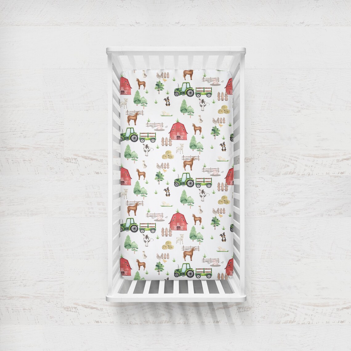 Mini Tractor Crib Bedding Set Baby Boy Mini Crib Bedding - Etsy