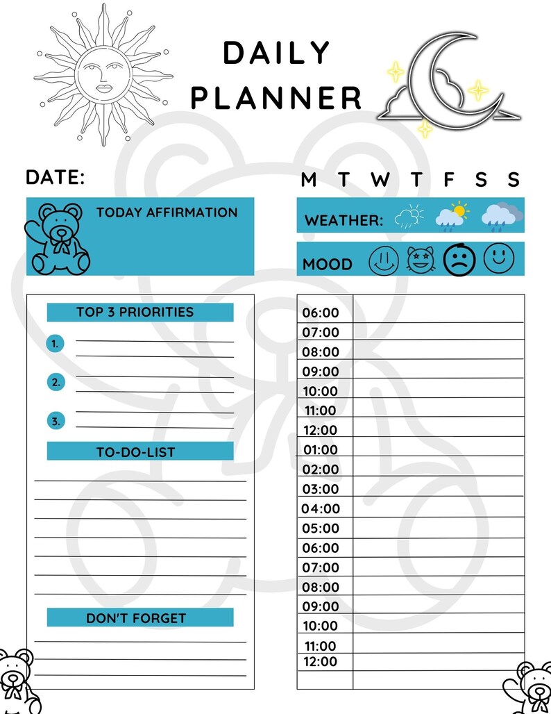 Daily Schedule, Printable Planner, Appointment Tracker, Time Blocking ...
