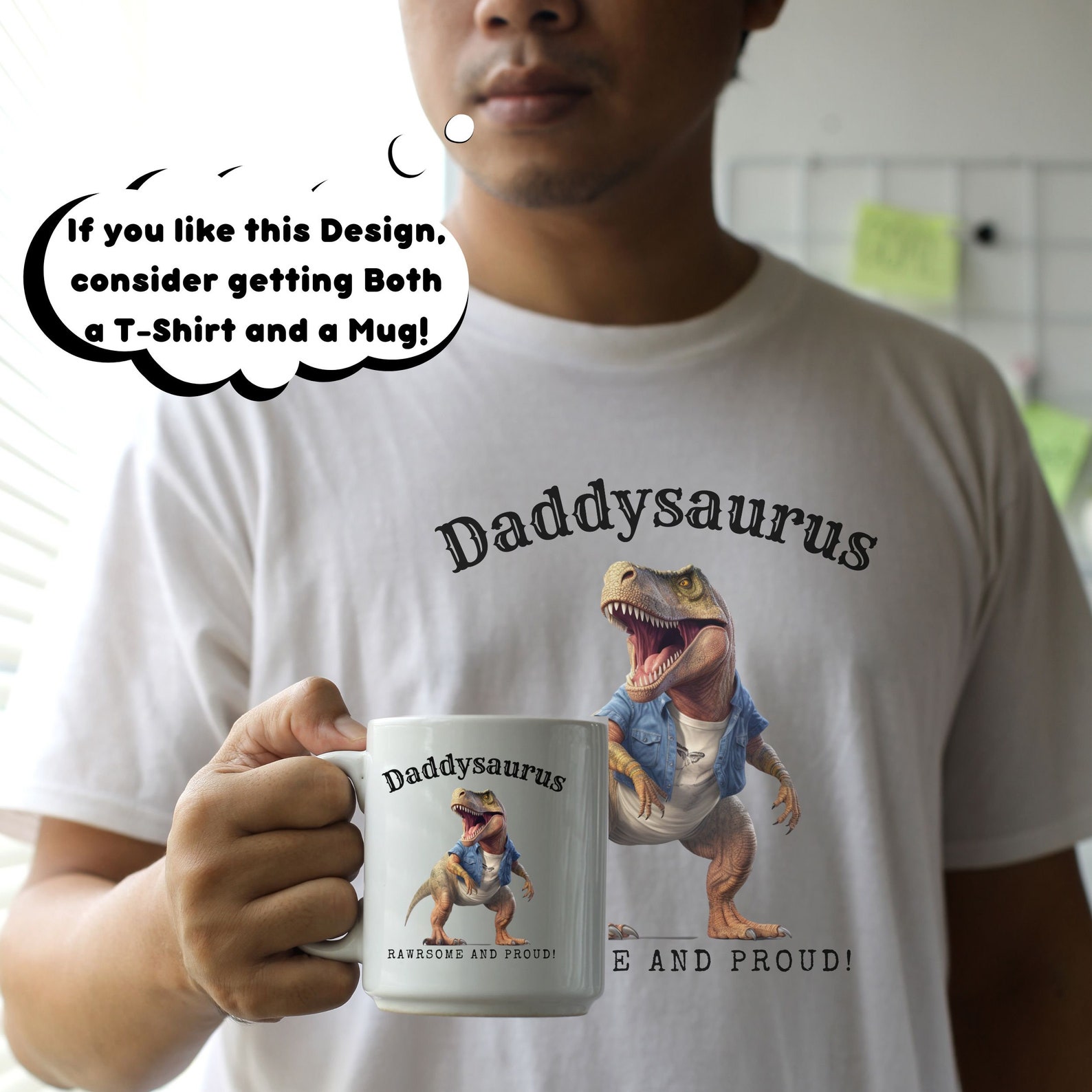 Daddysaurus Mug, Cool Dad Gift for Father's Day, Gift for Dinosaur ...