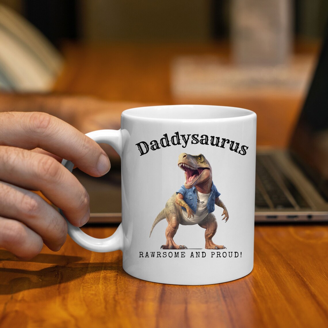 Daddysaurus Mug, Cool Dad Gift for Father's Day, Gift for Dinosaur ...