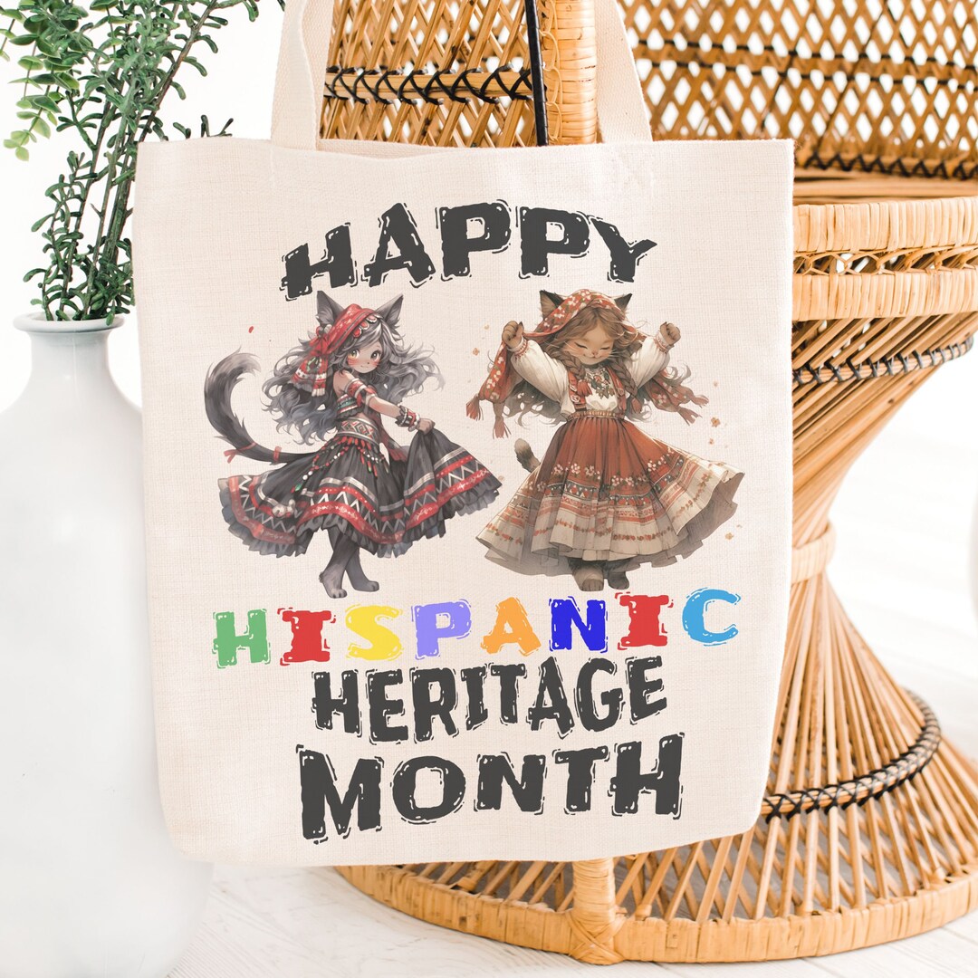 Hispanic Heritage Month Bag, Dancing Cats Bag, Fun Fiesta Bag, Hispanic ...