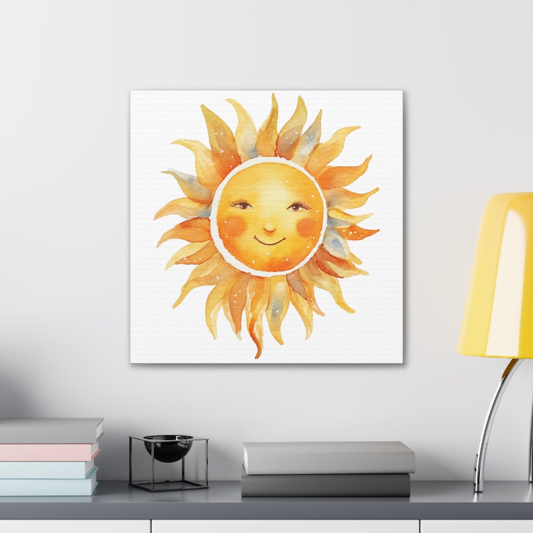 Happy Sun Canvas Wall Art - Etsy