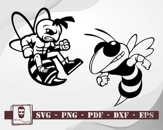 Hornet Mascot Black And White
