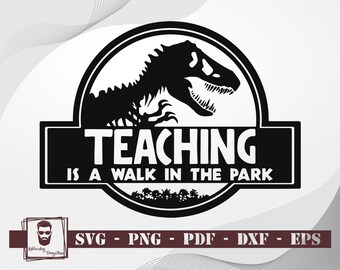 Teachersaurus / Walk in the Park SVG - Etsy