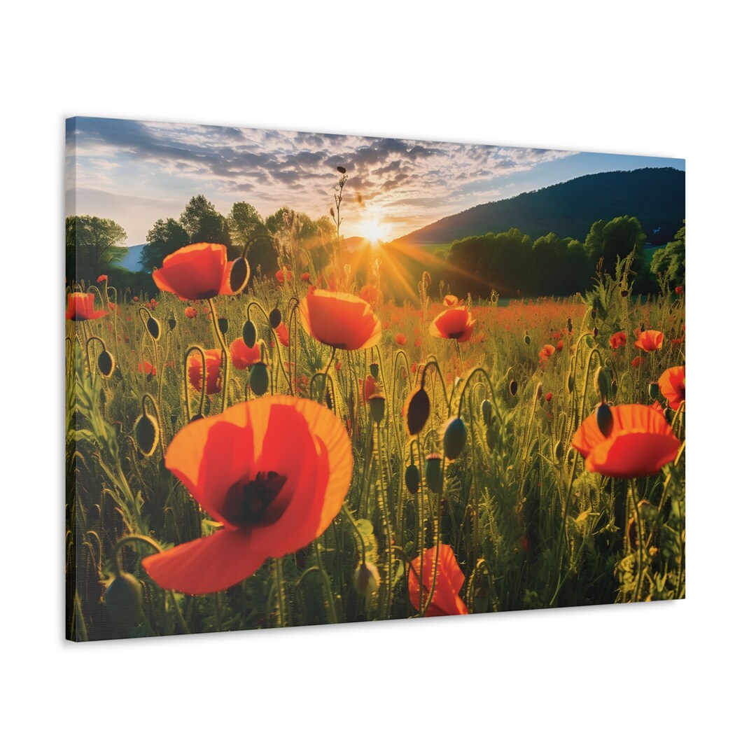 Hyper Realistic Poppies Canvas Print - Etsy