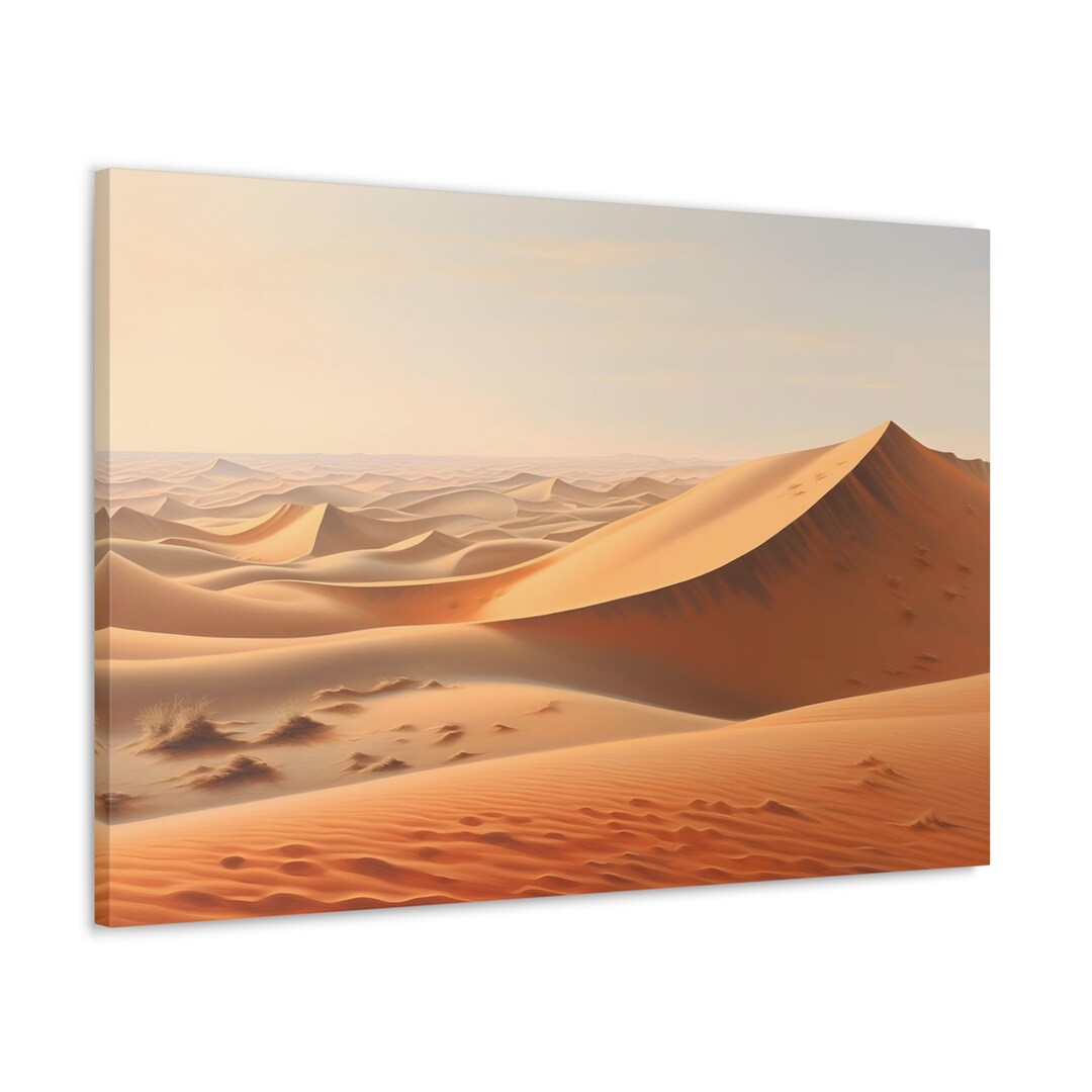 African Saharan Desert Landscape Oil Painting Style Canvas Print - Etsy