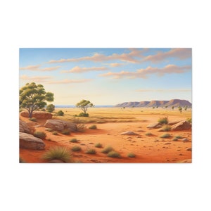 Australian Outback Desert Oil Painting Style Canvas Print - Etsy