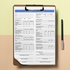 Puppy Wellness Checklist, Health Check, Puppy Pack Docs, Pet Record ...