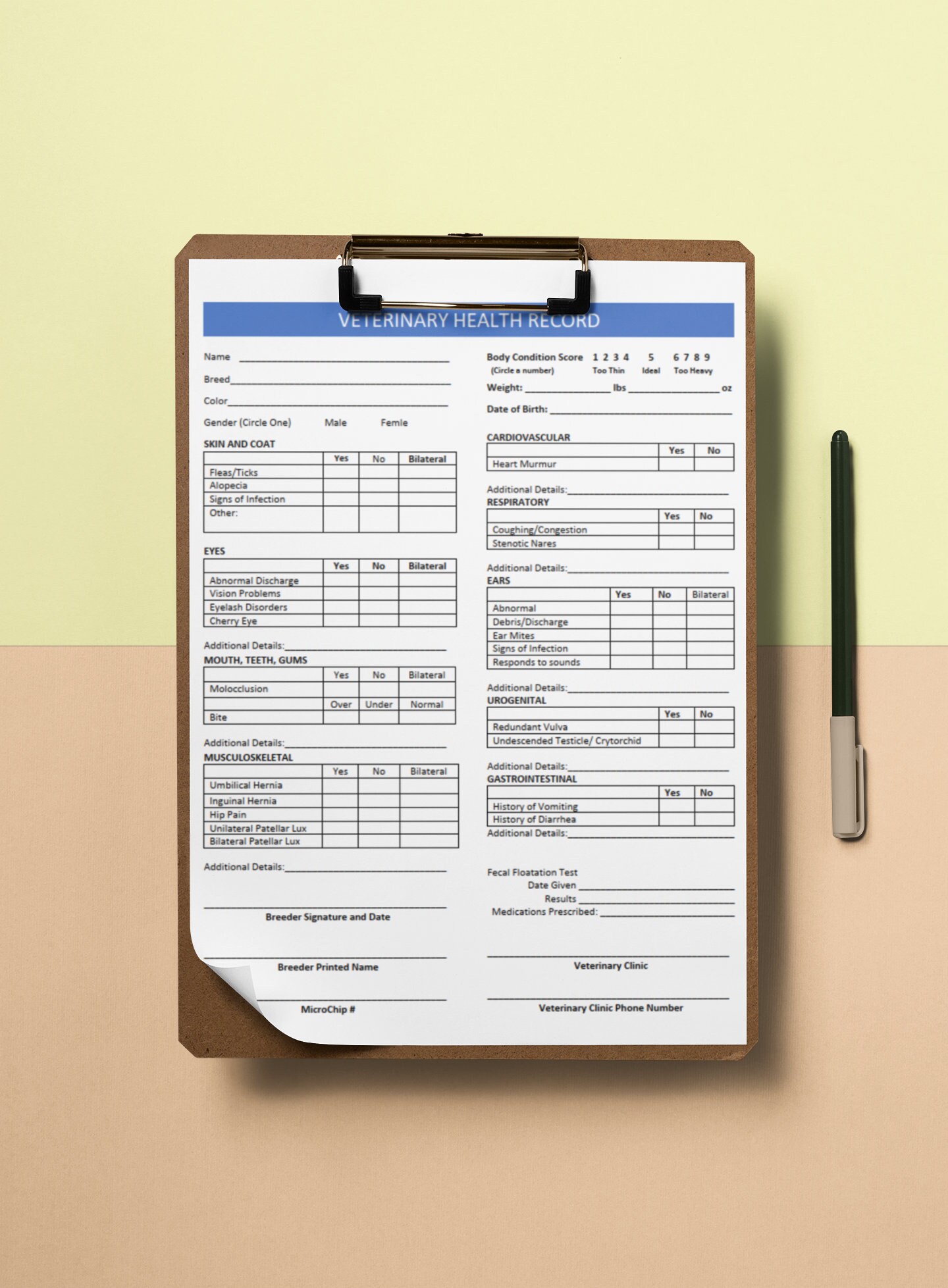 Puppy Wellness Checklist, Health Check, Puppy Pack Docs, Pet Record ...