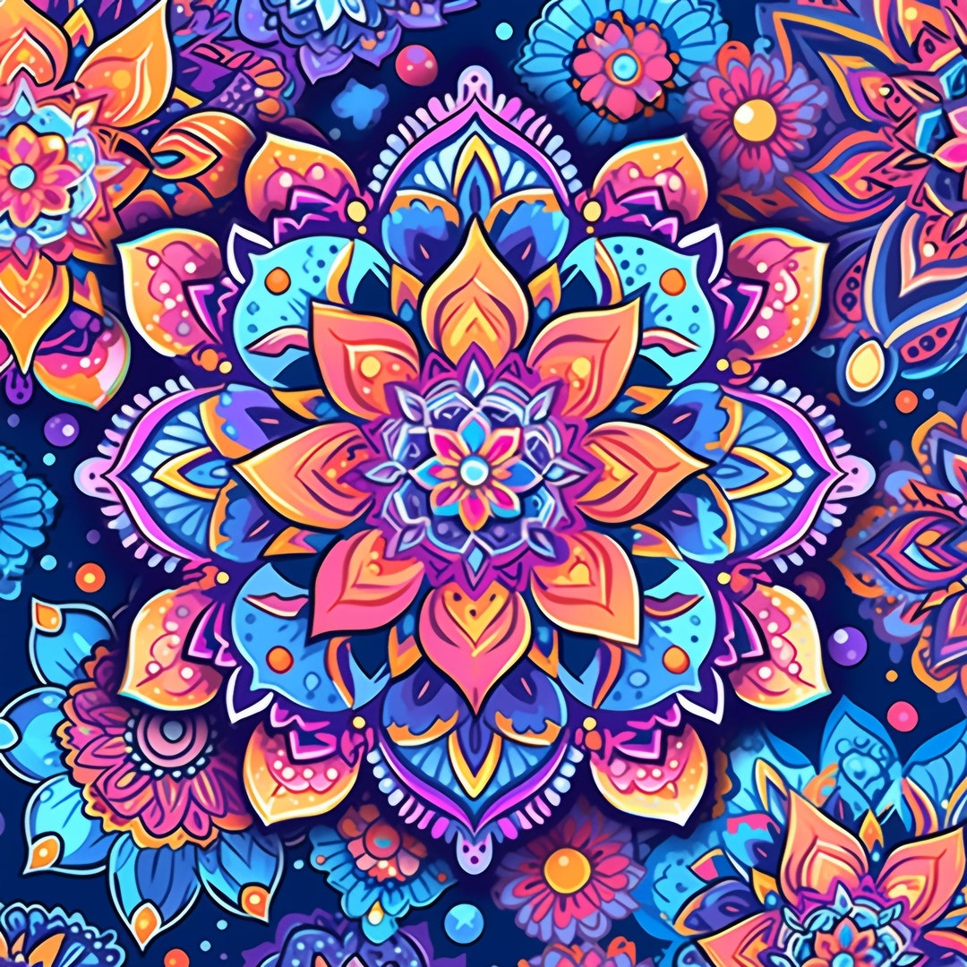 Mandala Digital Seamless Paper Sheet 7 Seamless Paper - Etsy